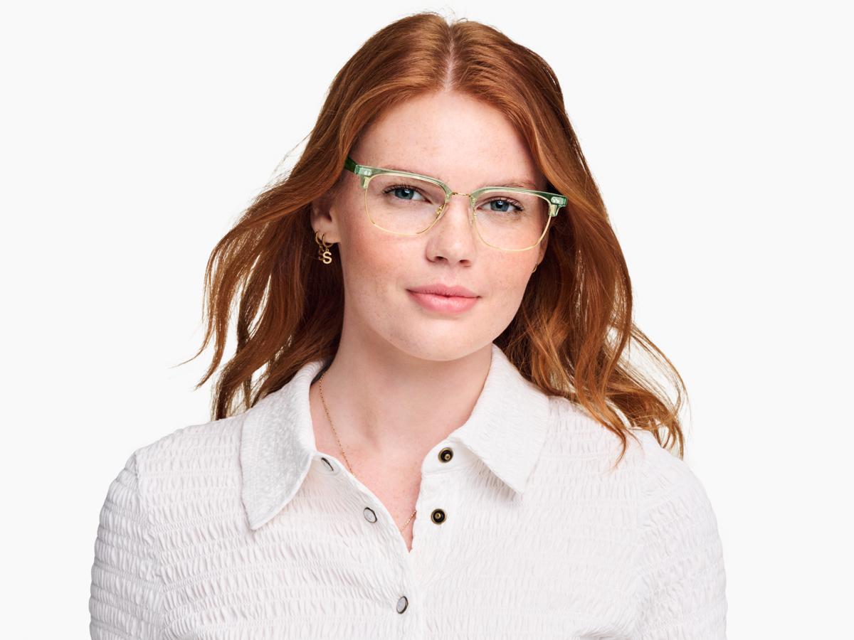 Baird Eyeglasses in Juniper Crystal with Riesling