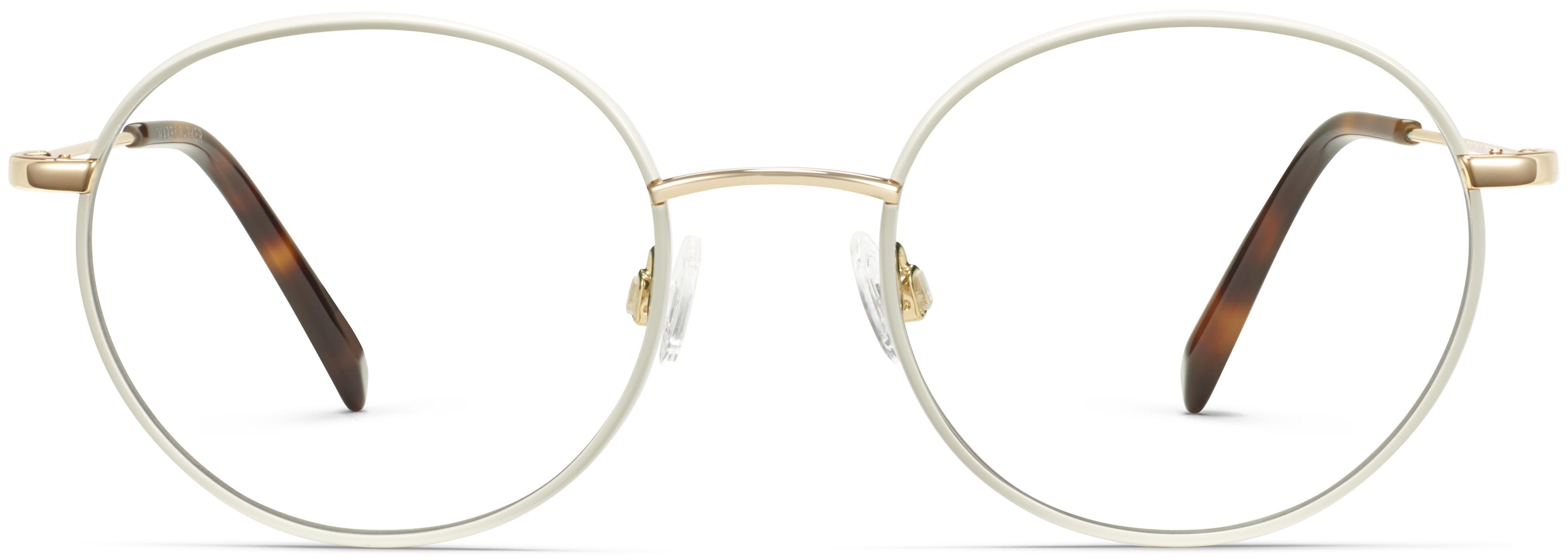 Duncan Eyeglasses in White Jade with Polished Gold