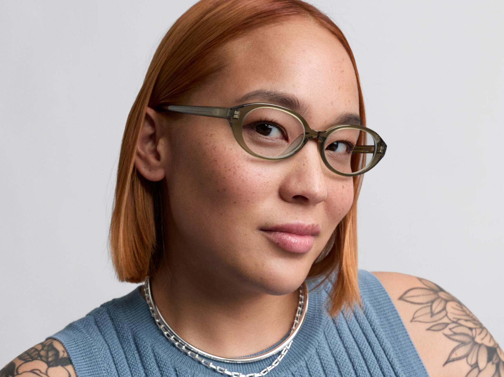 Franny Eyeglasses in Crystal Moss