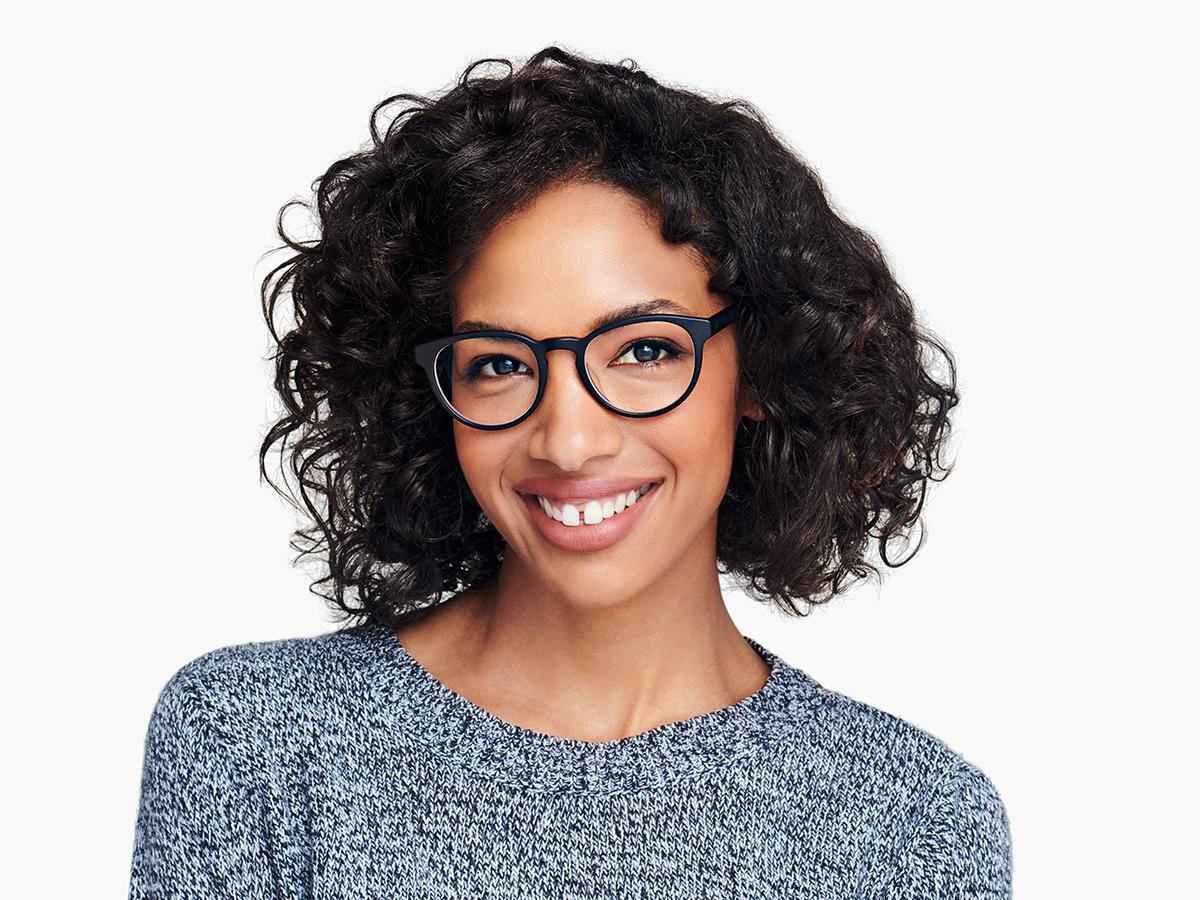 Percey Low Bridge Fit Eyeglasses in Jet Black Matte | Warby Parker