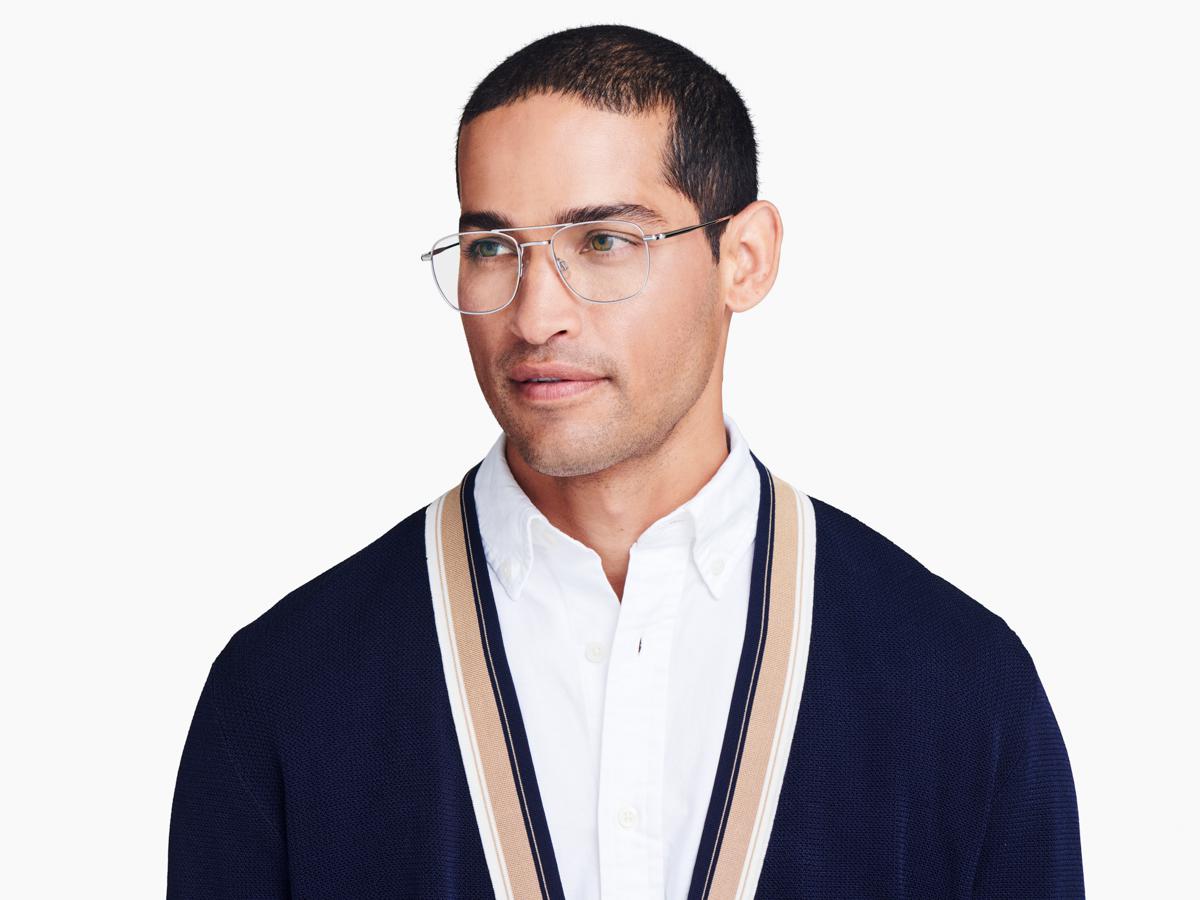 Gus Eyeglasses in Polished Silver