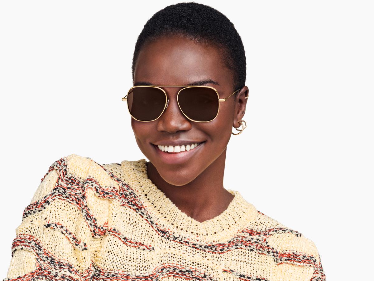 Sade Sunglasses in Polished Gold