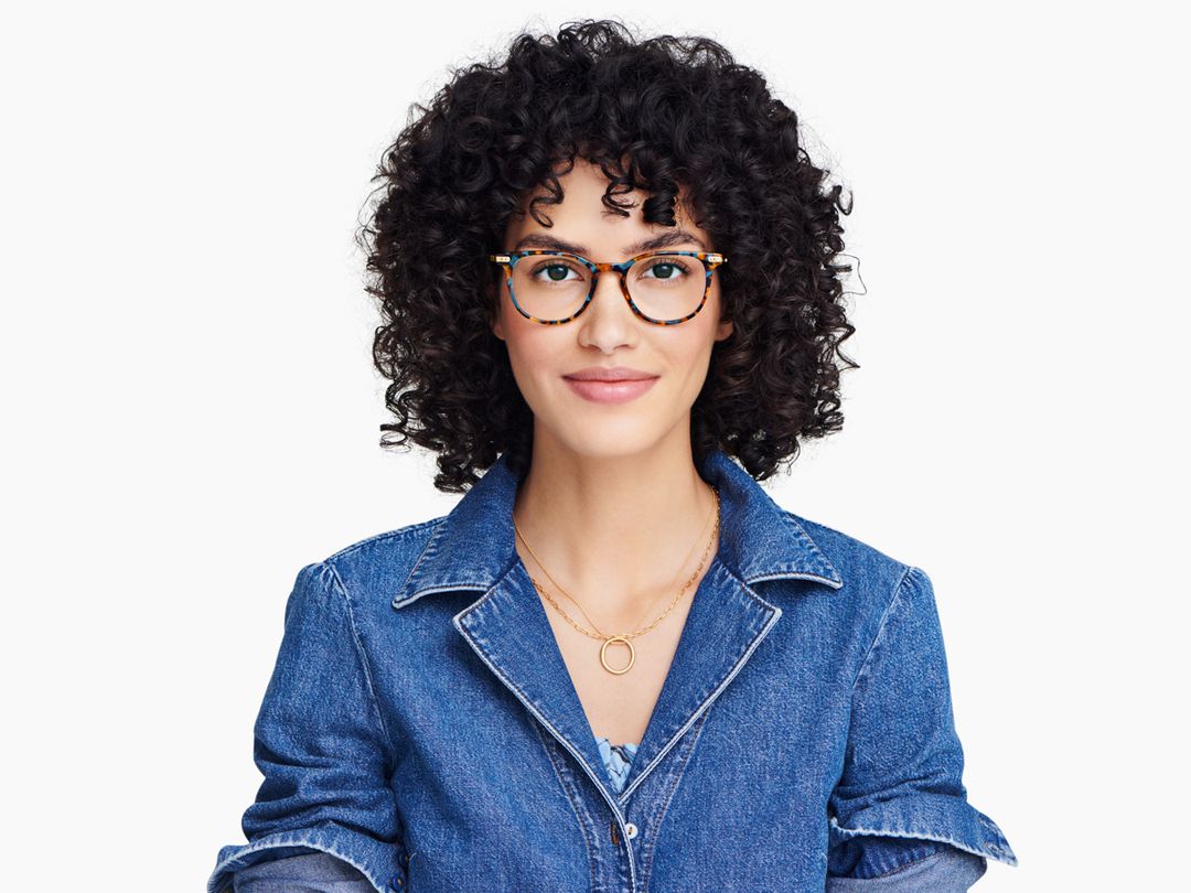 Kian Eyeglasses in Teal Tortoise with Polished Gold | Warby Parker