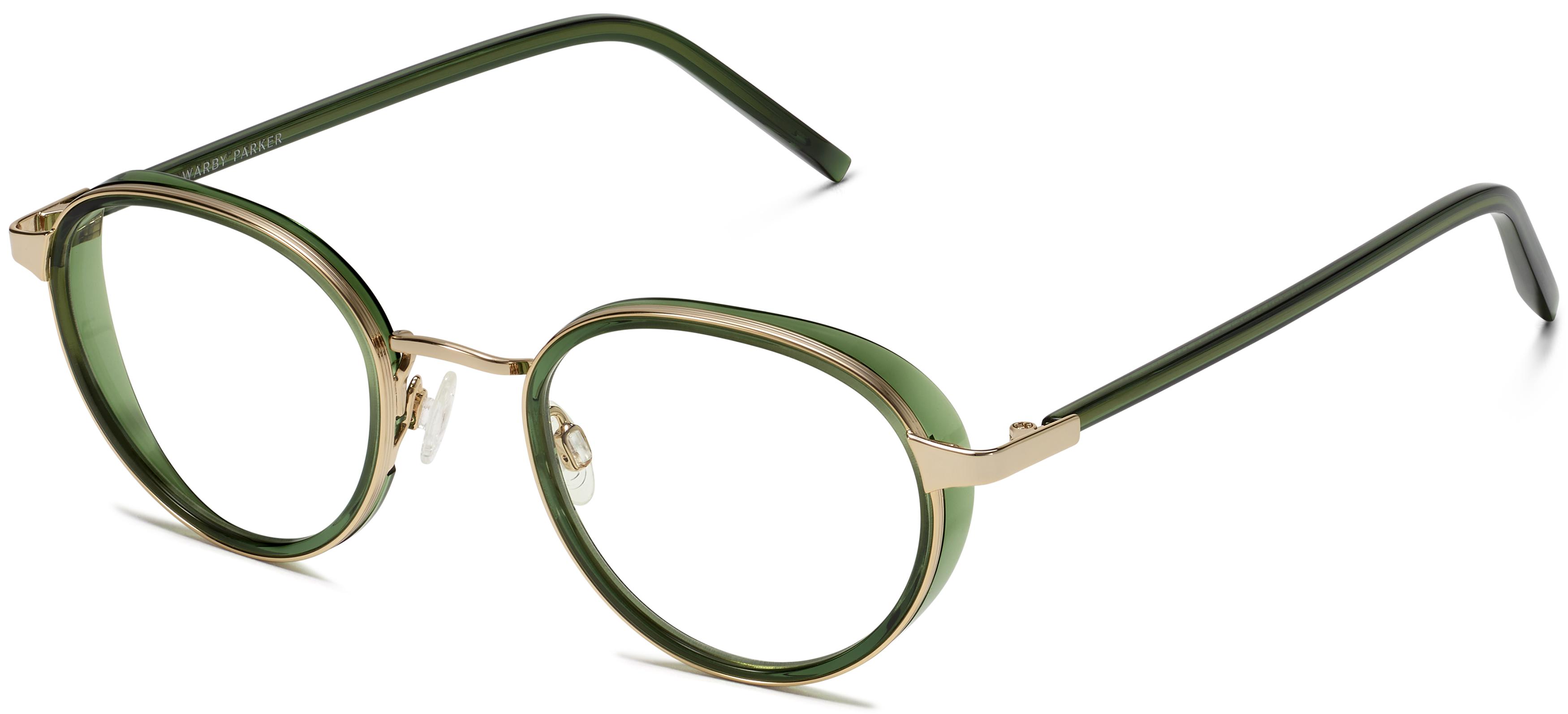 Nestor Eyeglasses in Nori Crystal with Polished Gold | Warby Parker
