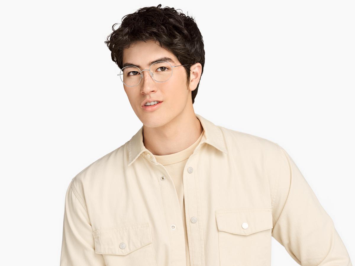 Anwar Eyeglasses in Polished Silver