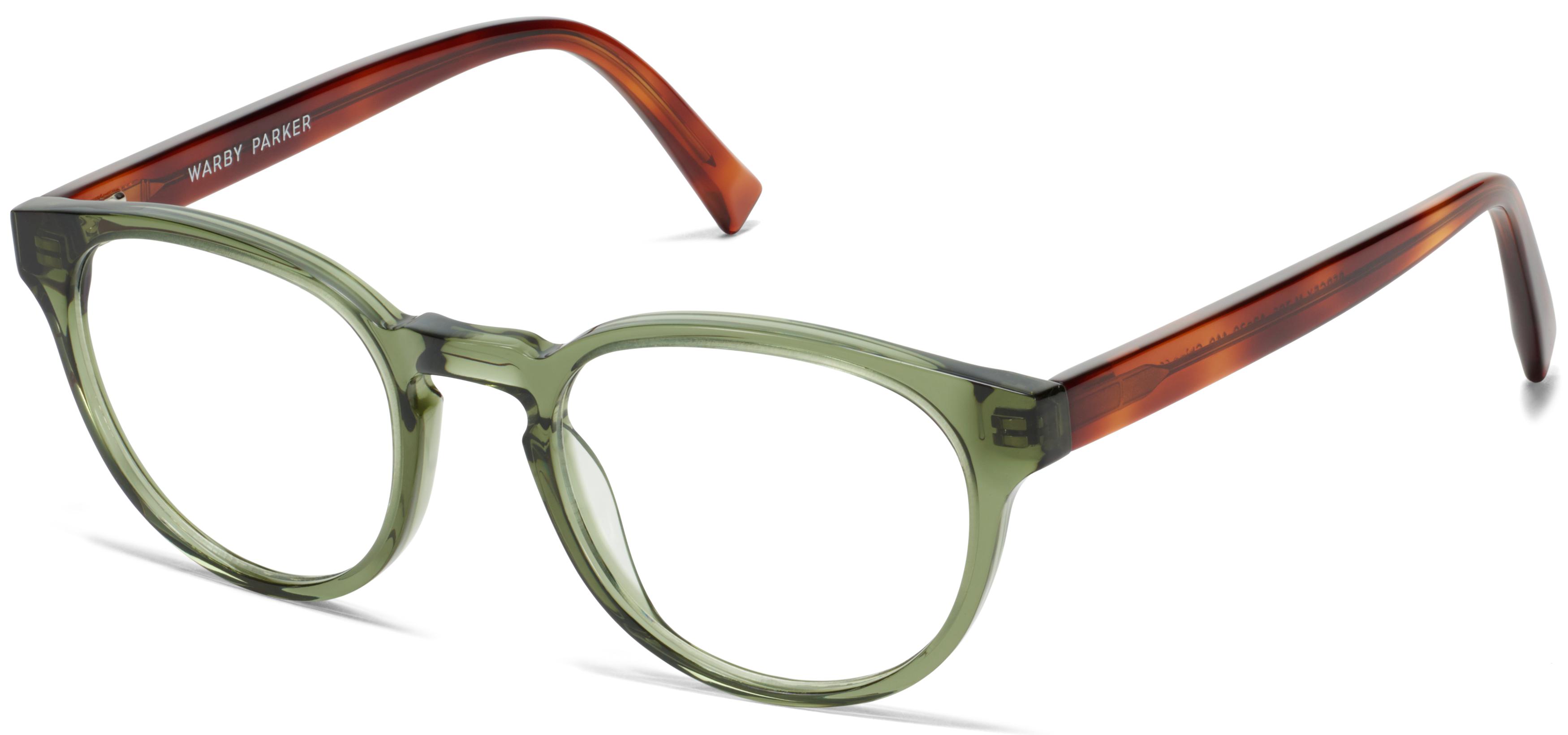 Percey Eyeglasses in Seaweed Crystal with Amber Tortoise