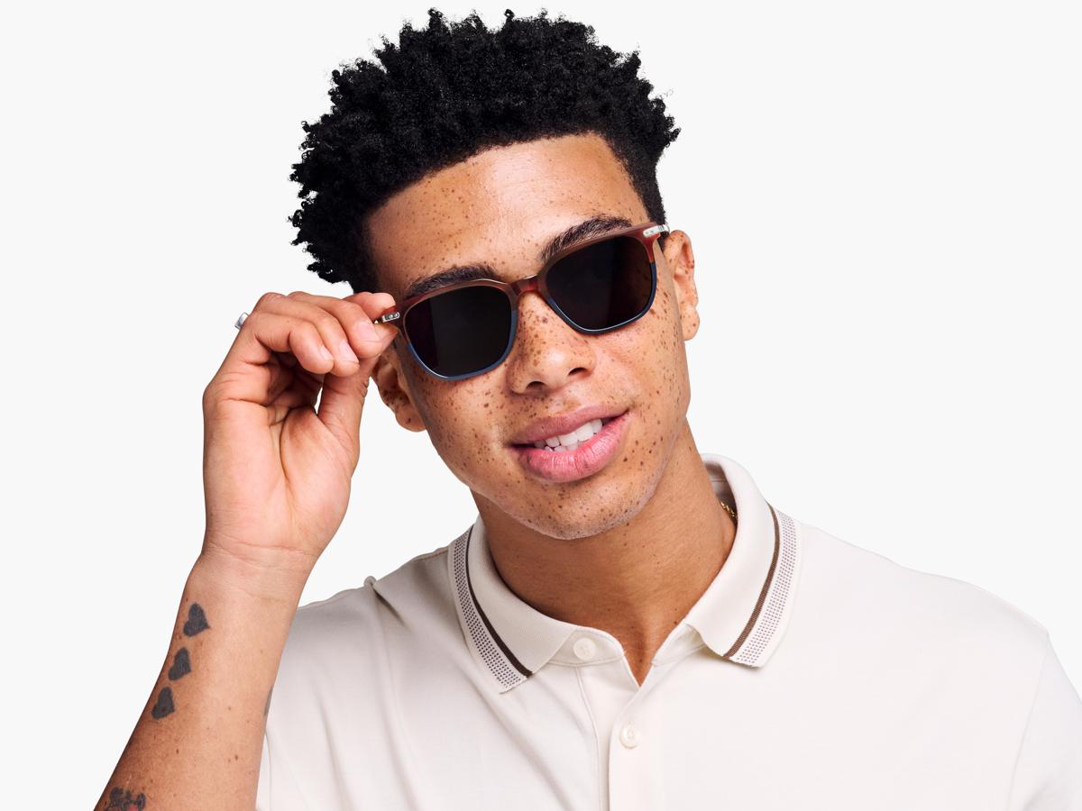 Rawlins Sunglasses in Midnight Tortoise Fade with Polished Silver