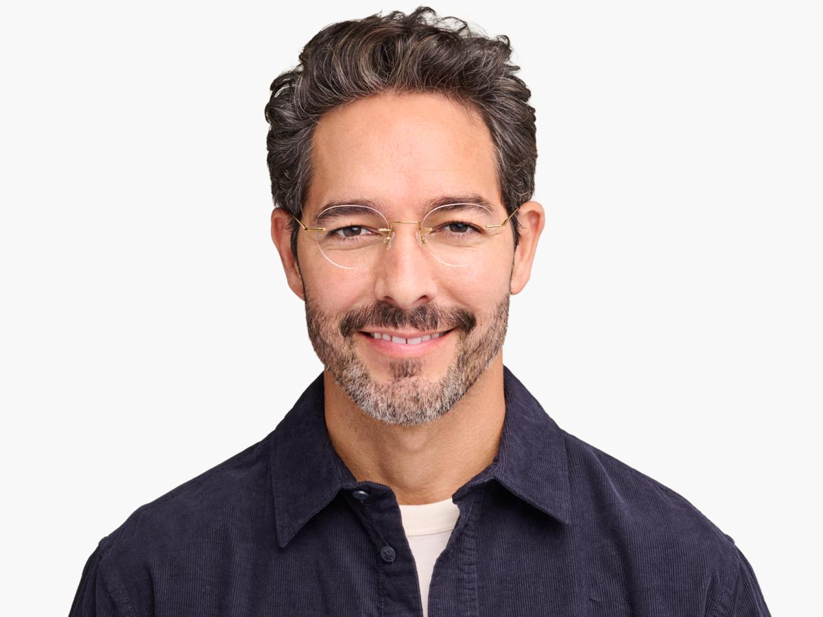 Waite Eyeglasses in Polished Gold