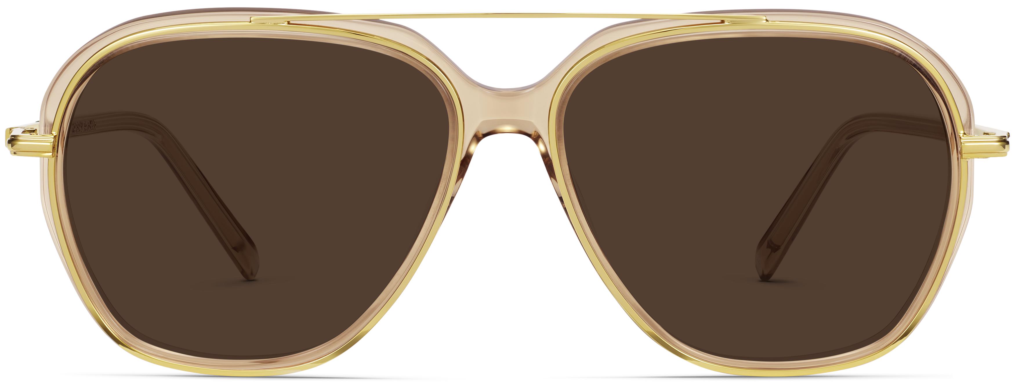 Florian Sunglasses in Brown Sugar Crystal with Polished Gold | Warby Parker