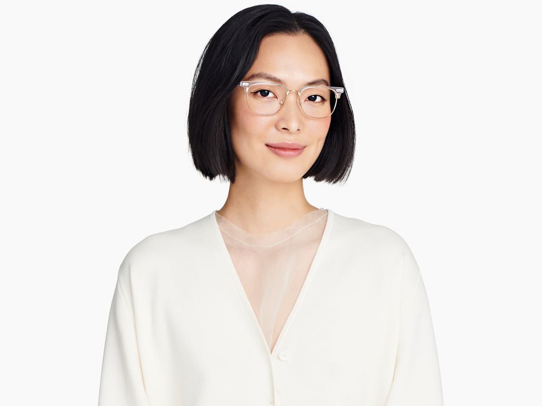 Baird Eyeglasses in Crystal with Polished Gold | Warby Parker