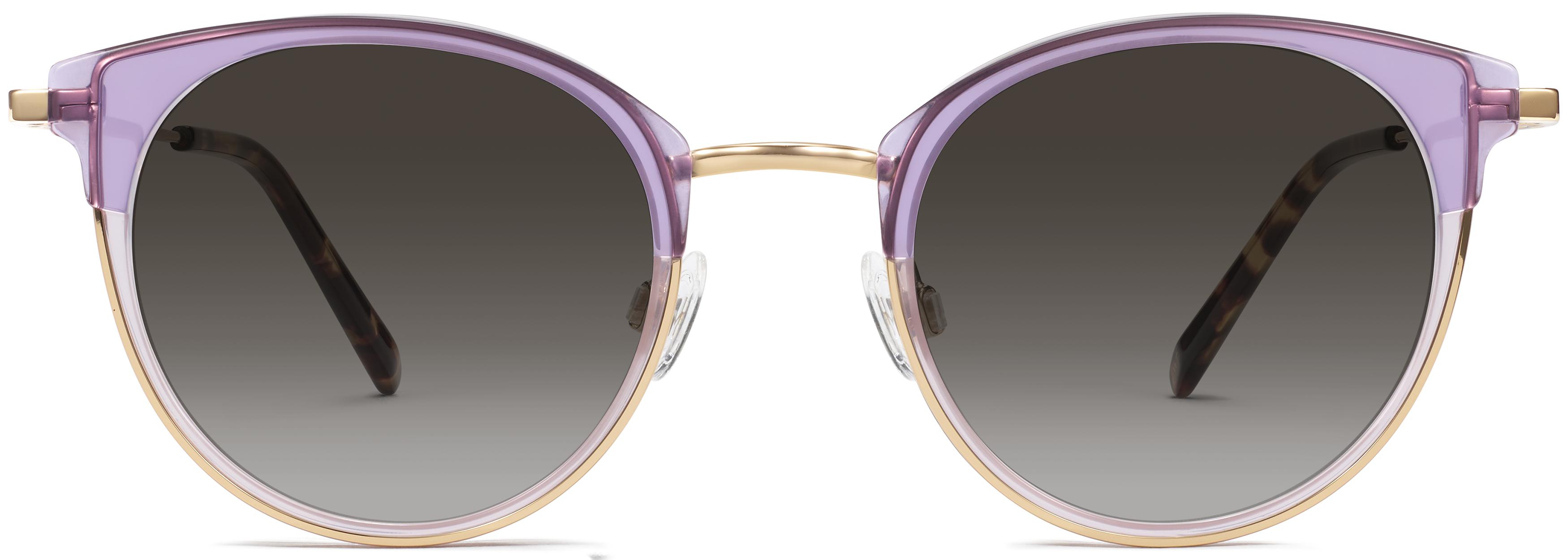 Angelise Sunglasses in Layered Plum Crystal with Polished Gold | Warby ...