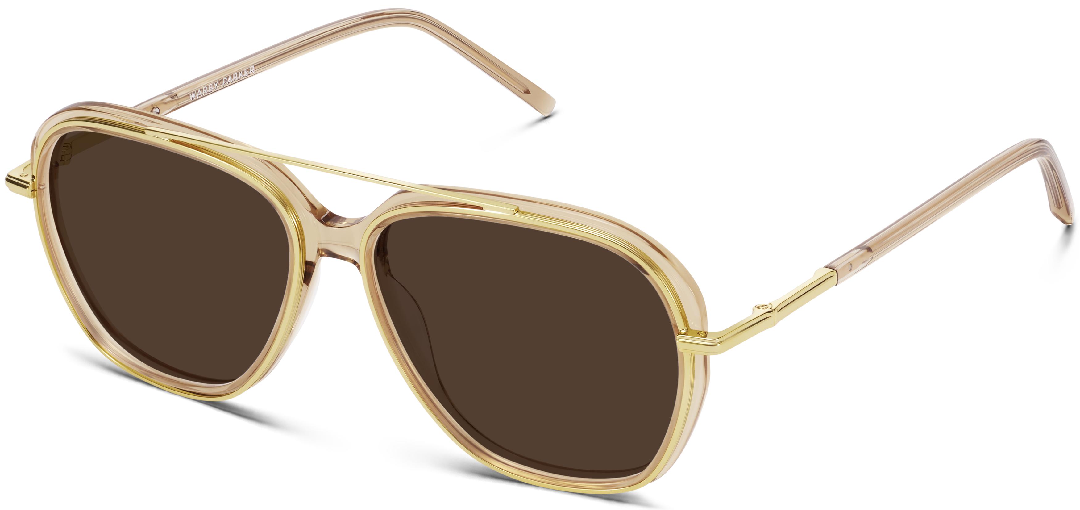 Florian Sunglasses in Brown Sugar Crystal with Polished Gold