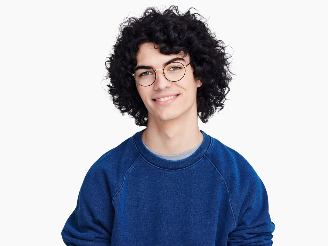 Simon Eyeglasses in Brushed Ink with Polished Gold | Warby Parker