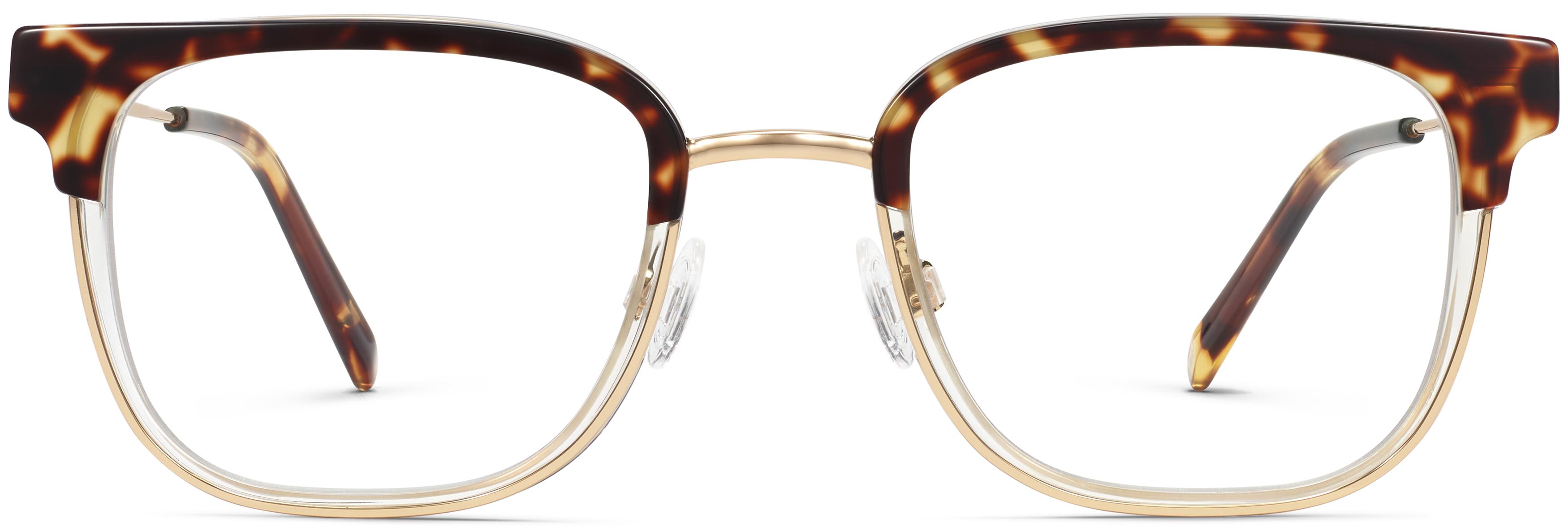 Tiago Eyeglasses in Layered Hazelnut Tortoise with Polished Gold ...