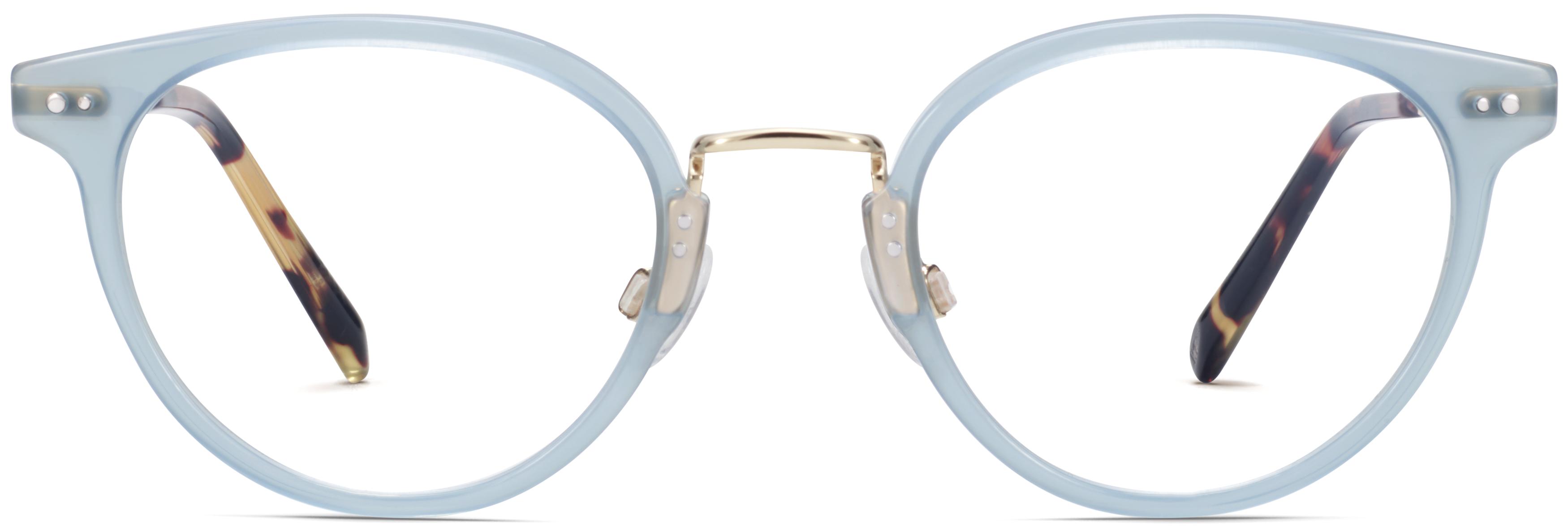 Elina Eyeglasses in Blue Agave with Polished Gold | Warby Parker